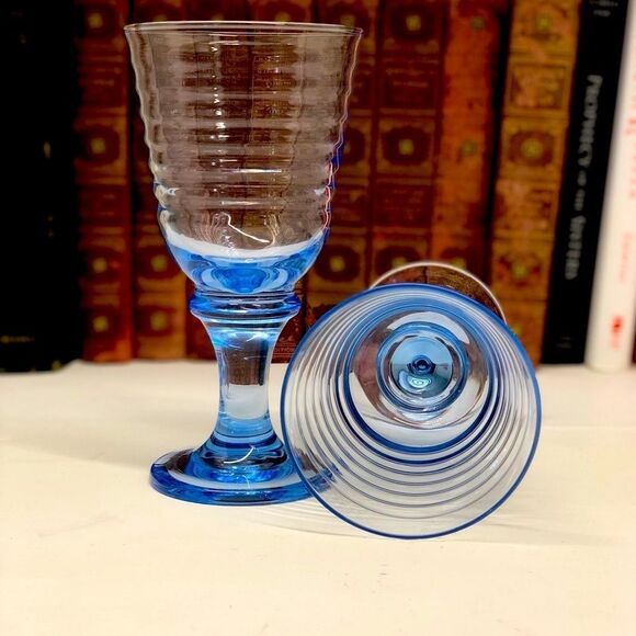 Kitchen | Vintage Sirrus Blue Libby Glass Company Wine Glasses | Poshmark